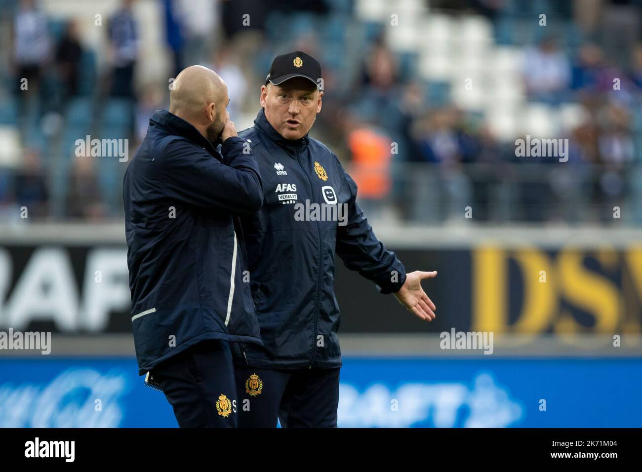 Mechelen's assistant coach Steven Defour and Mechelen's assistant coach ...