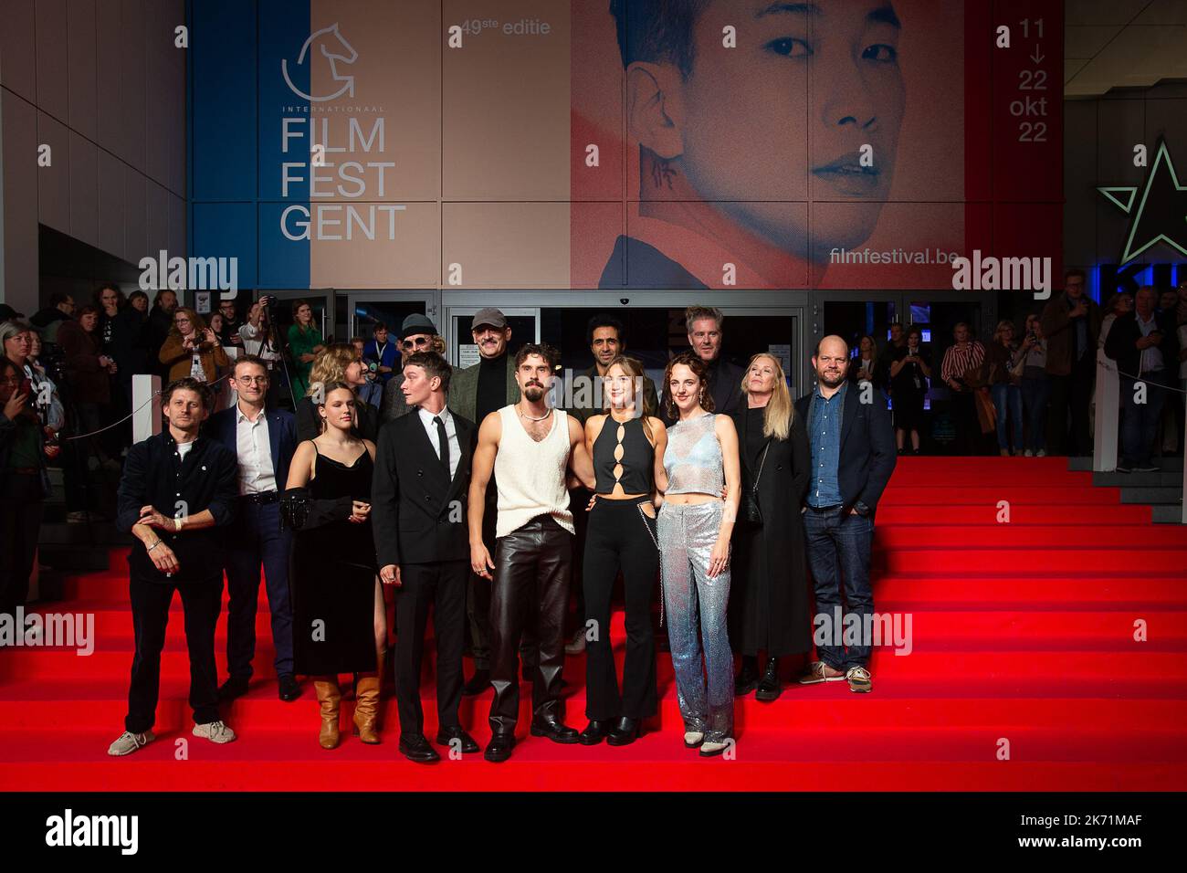 Illustration picture shows the cast pictured during the premiere of ...