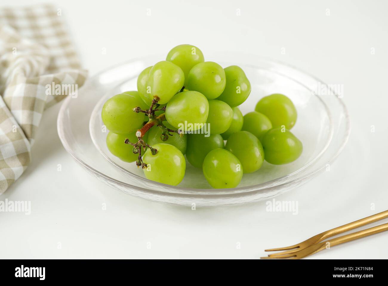 Shine Muscat Green Japanese Grape on White Table. Crispy and Juicy ...