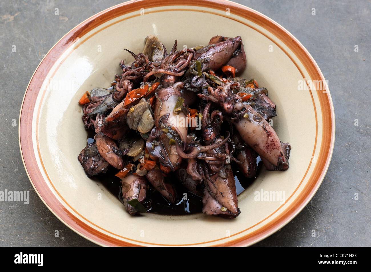 Squid Black Soup or Tumis Cumi Hitam. Stir Fried Squid in Black Ink ...
