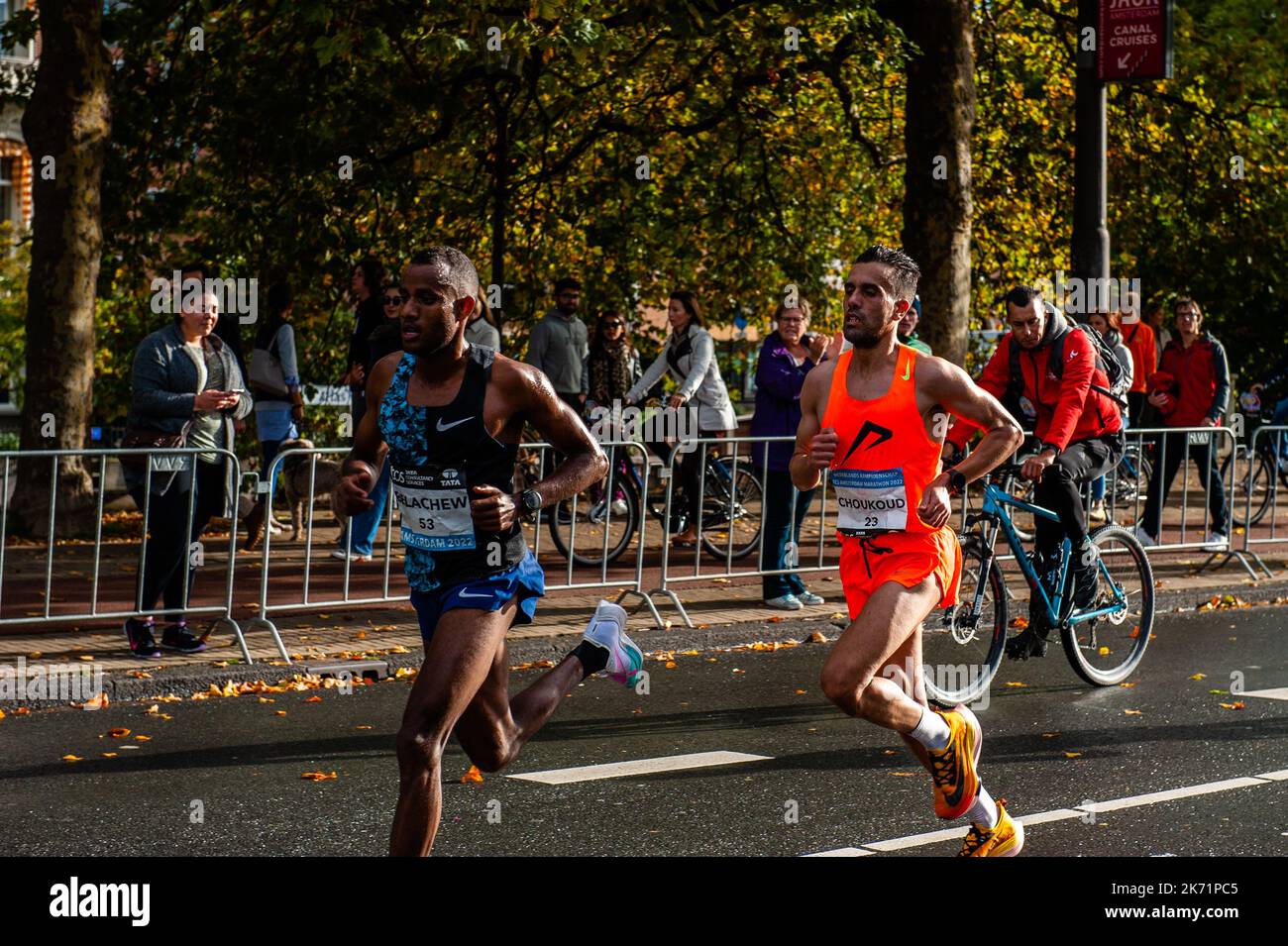 Dutch Olympic athlete Khalid Choukoud (R) seen running. More than ...