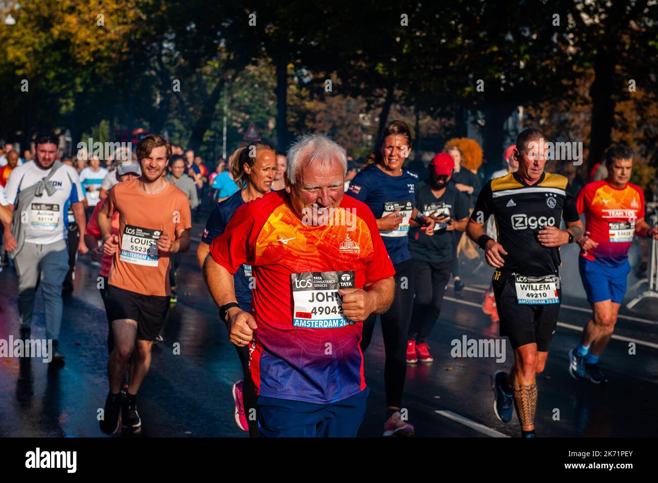 An old participant is seen running the first kilometers. More than ...