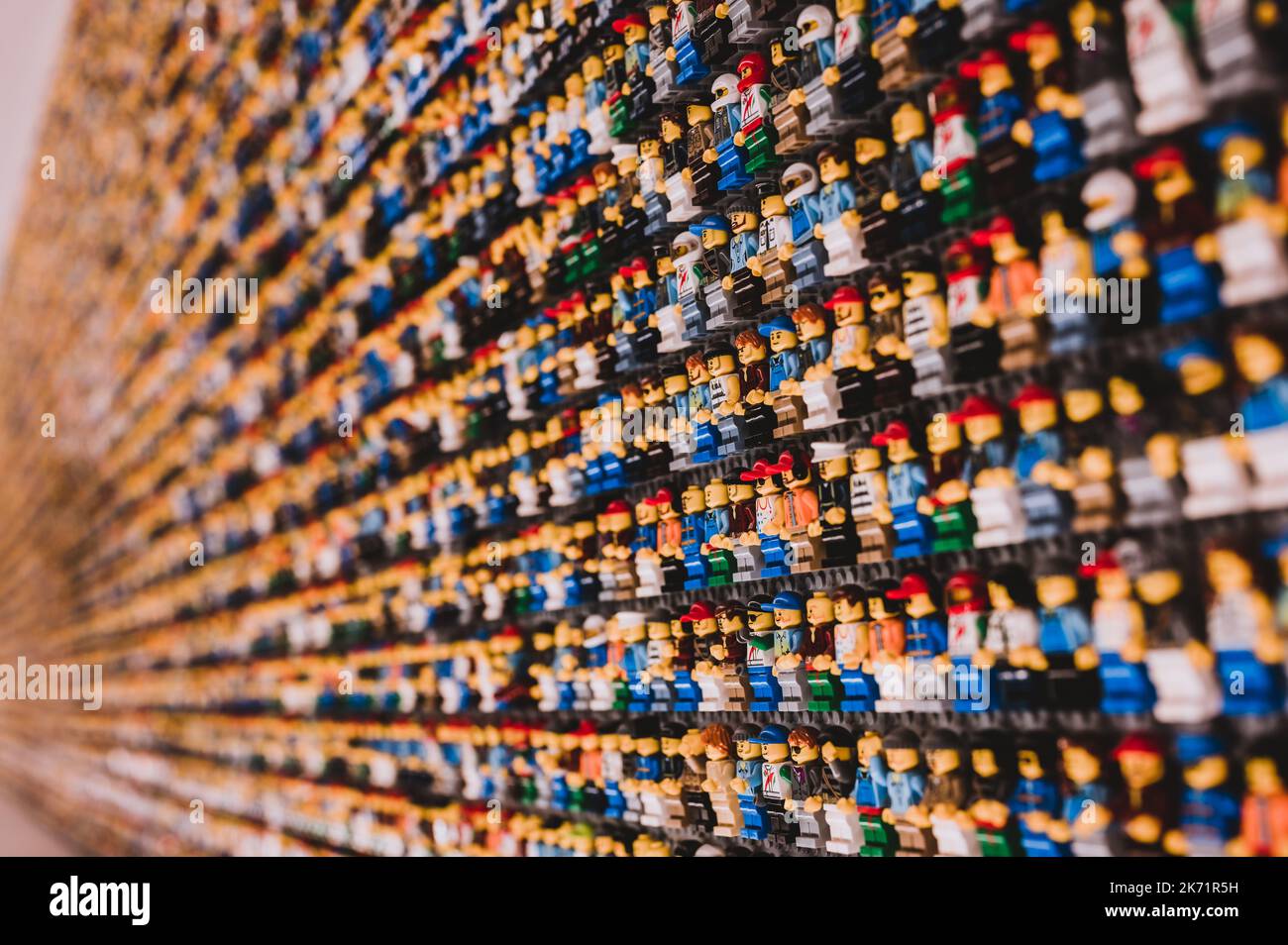 Winter Haven, Florida, USA - 10.2022 - Wall of Lego figures at Legoland ...