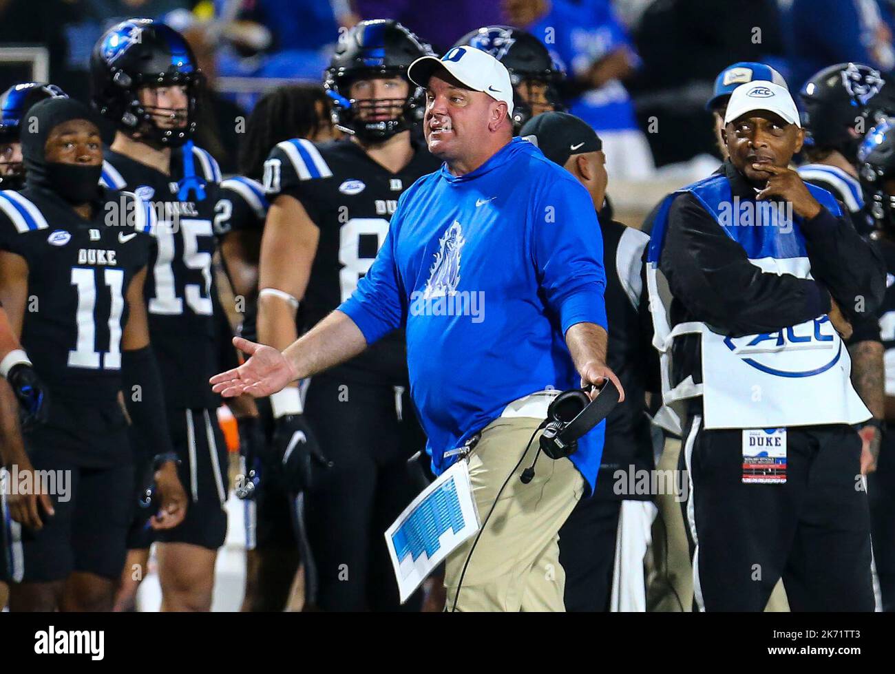 October 15, 2022: Mike Elko head football coach of Duke. NCAA football ...