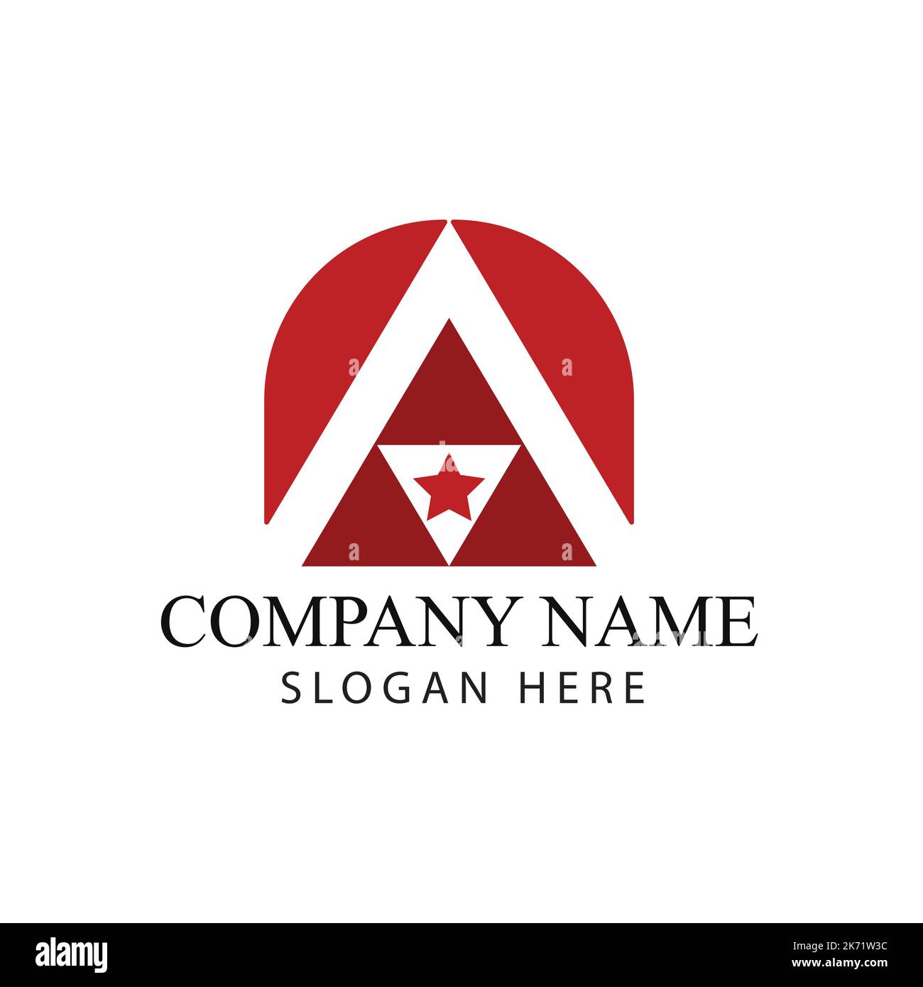 Letter a logo icon template in star shape on white isolated background ...