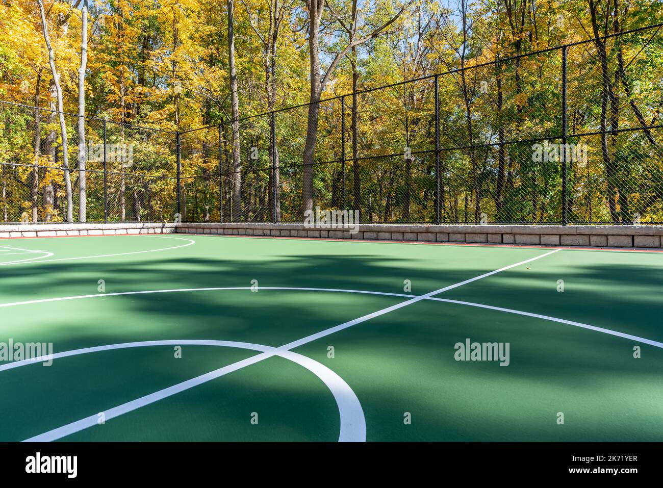 Interesting green outdoor basketball court at school playground Stock ...