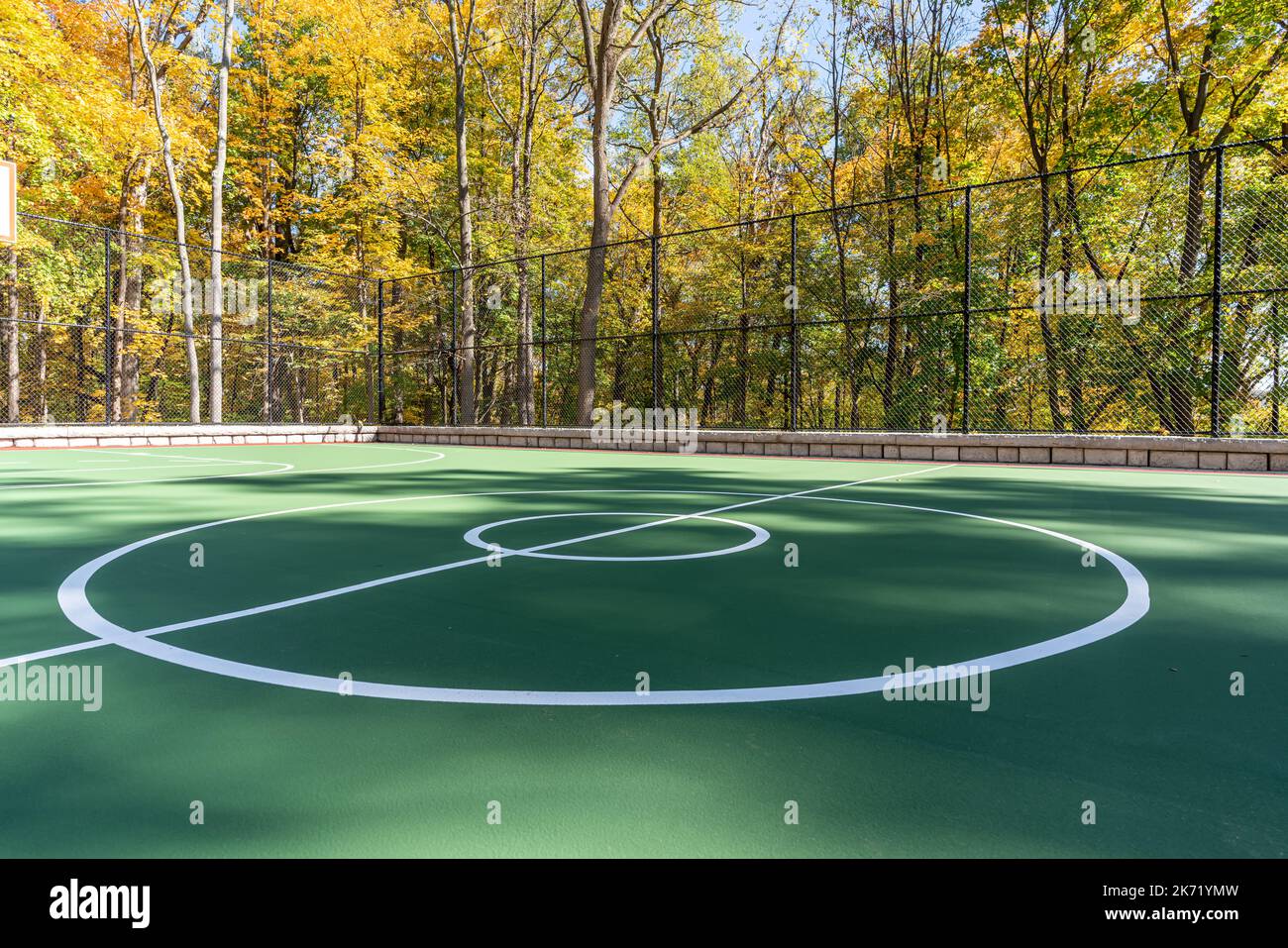 Interesting green outdoor basketball court at school playground Stock ...