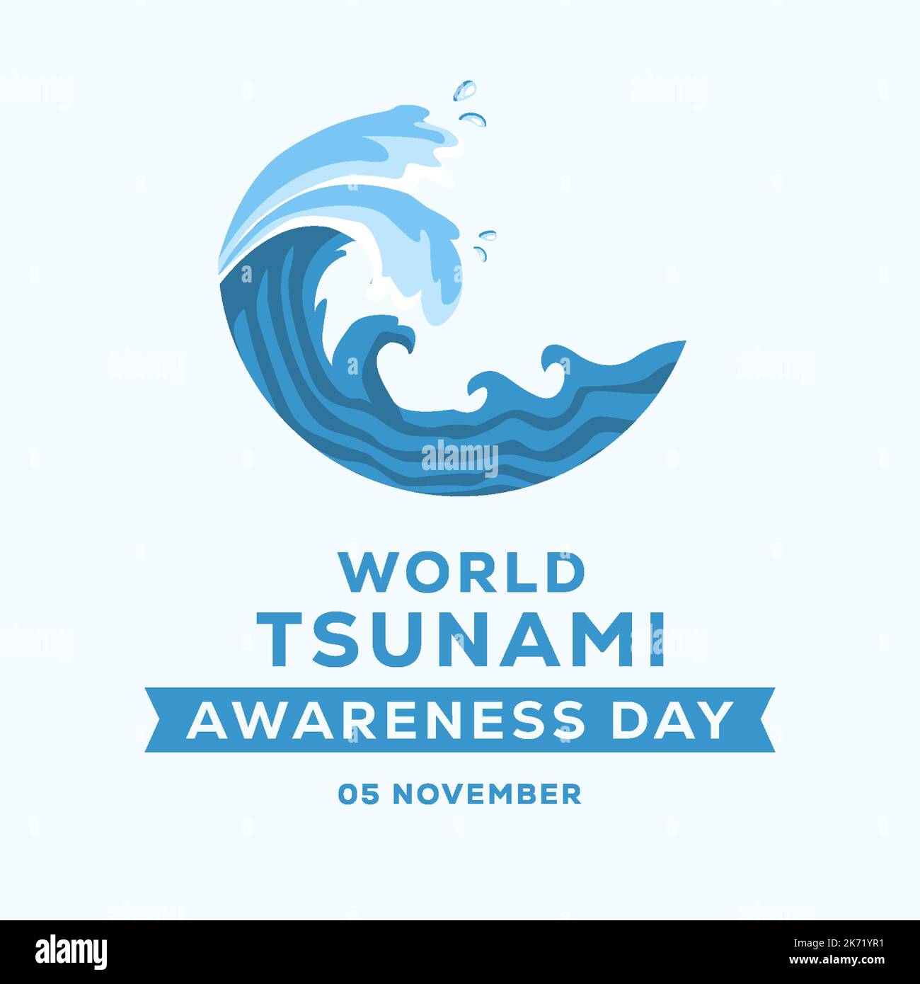world tsunami awareness day illustration in flat design Stock Vector ...
