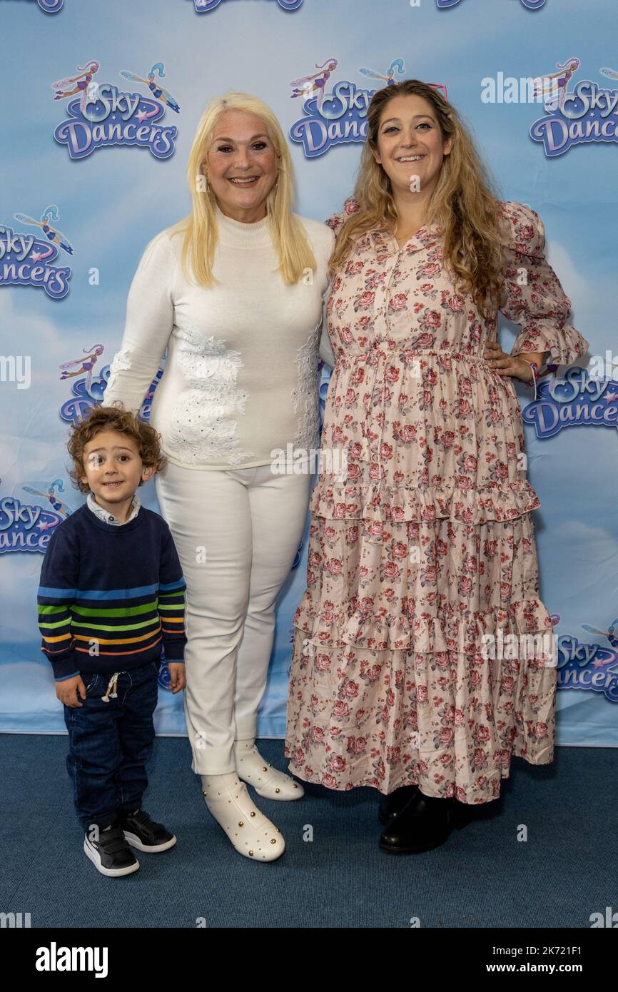 Vanessa Feltz, Saskia Kurer and child attend the Sky Dancers toy launch ...