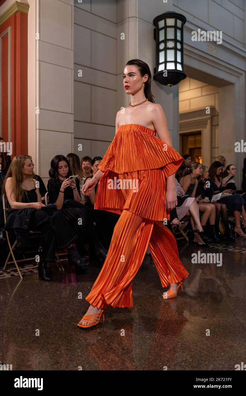 A model wearing an outfit by designer LíID…E walks the runway during ...