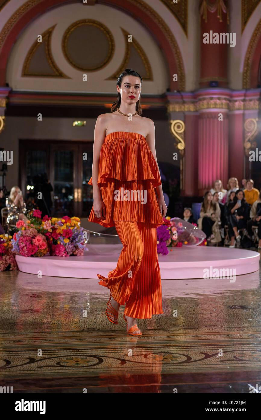 A model wearing an outfit by designer LíID…E walks the runway during ...