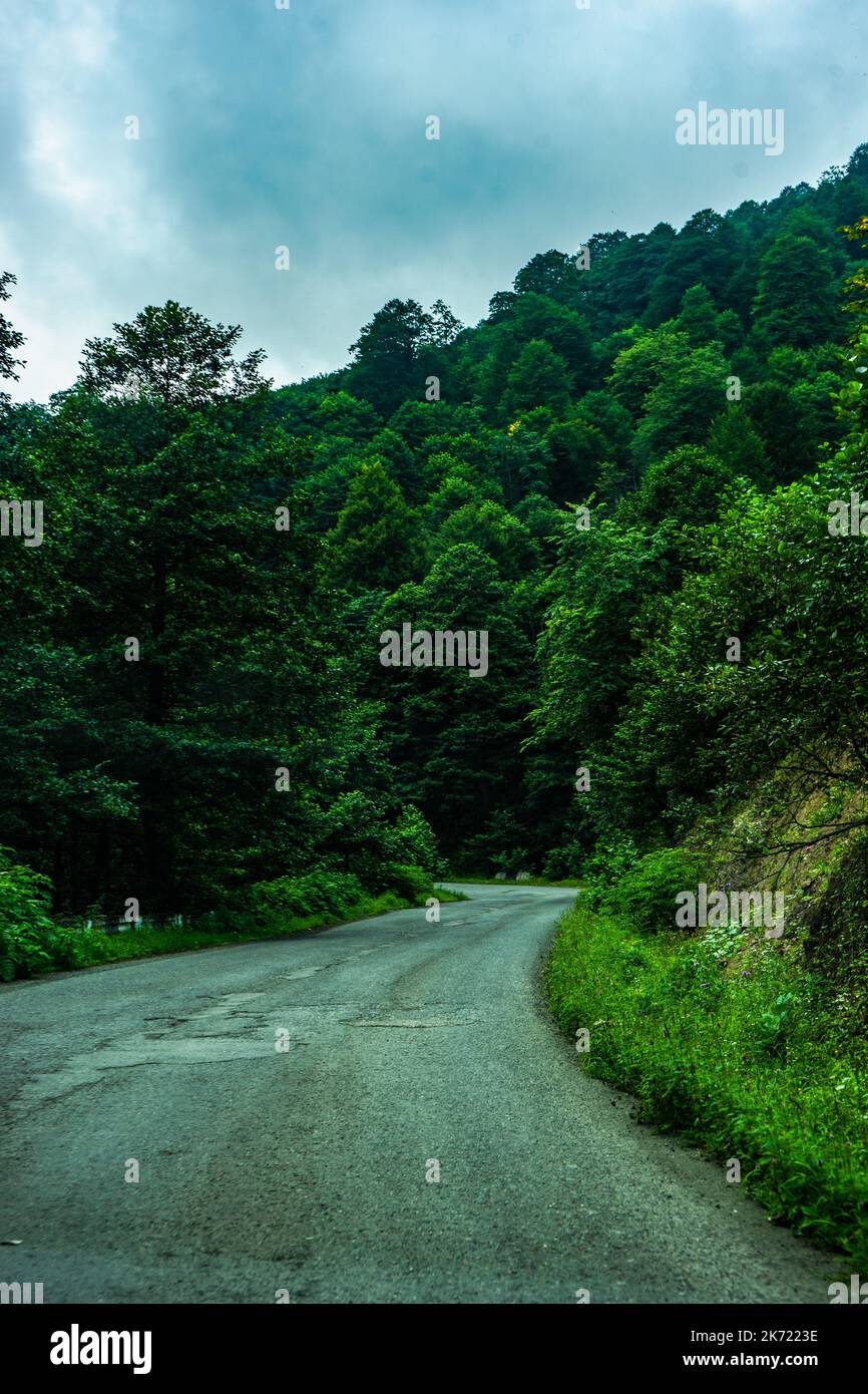 Mountain landscape in famous recreation zone of Guria region in western ...