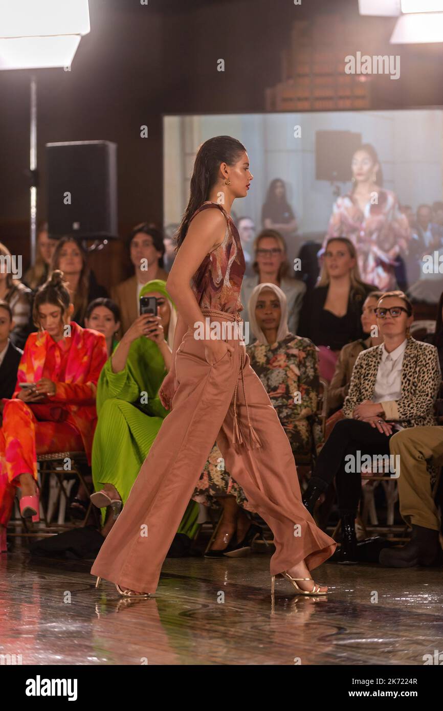 A model wearing an outfit by designer Maara Collective walks the runway ...