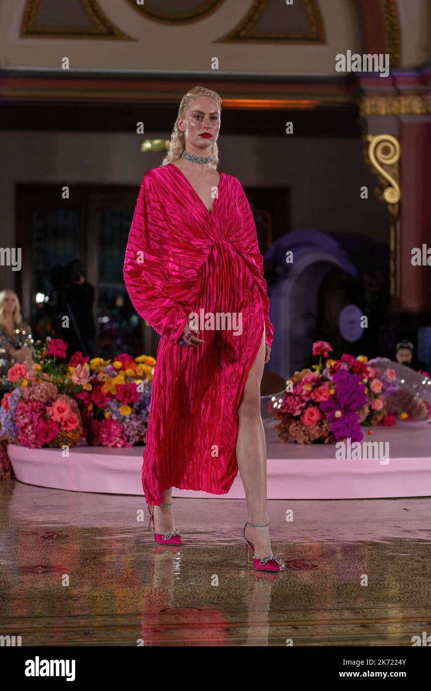 A model wearing an outfit by designer LíID…E walks the runway during ...