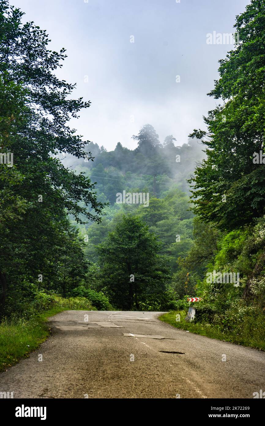 Mountain landscape in famous recreation zone of Guria region in western ...