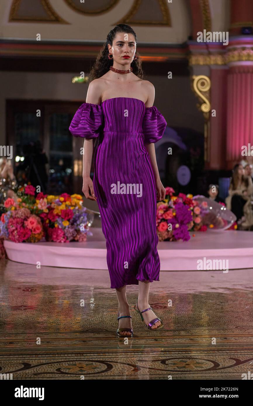 A model wearing an outfit by designer LíID…E walks the runway during ...