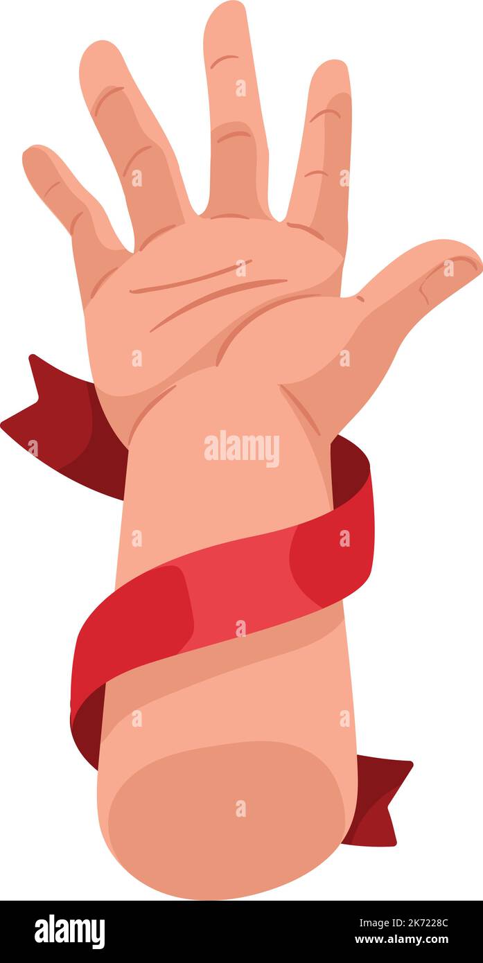 hand with red ribbon campaign Stock Vector Image & Art - Alamy