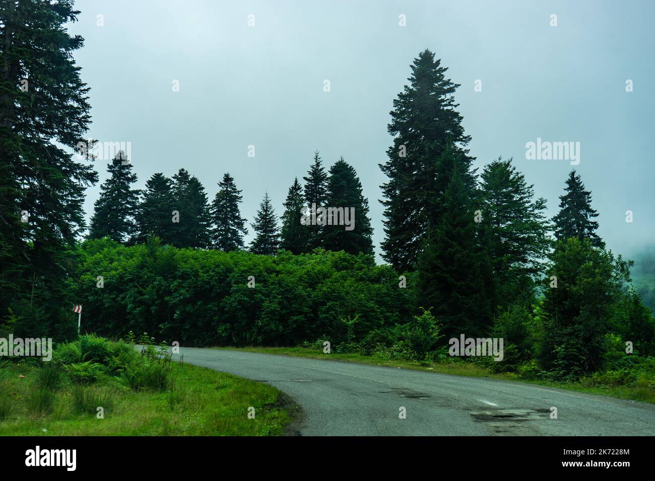 Mountain landscape in famous recreation zone of Guria region in western ...