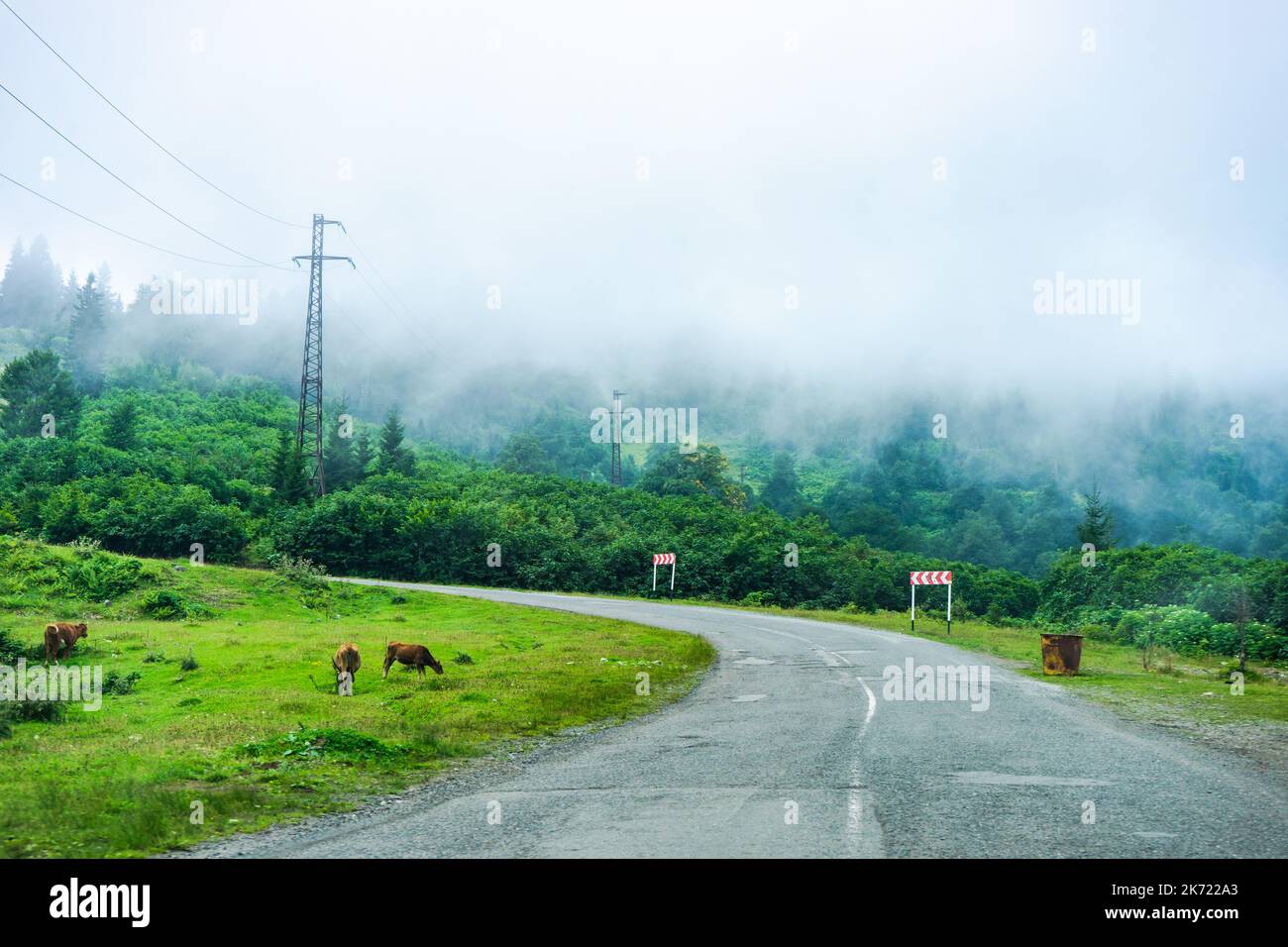 Mountain landscape in famous recreation zone of Guria region in western ...