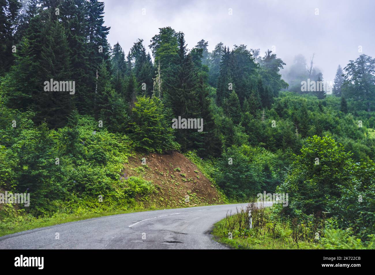Mountain landscape in famous recreation zone of Guria region in western ...