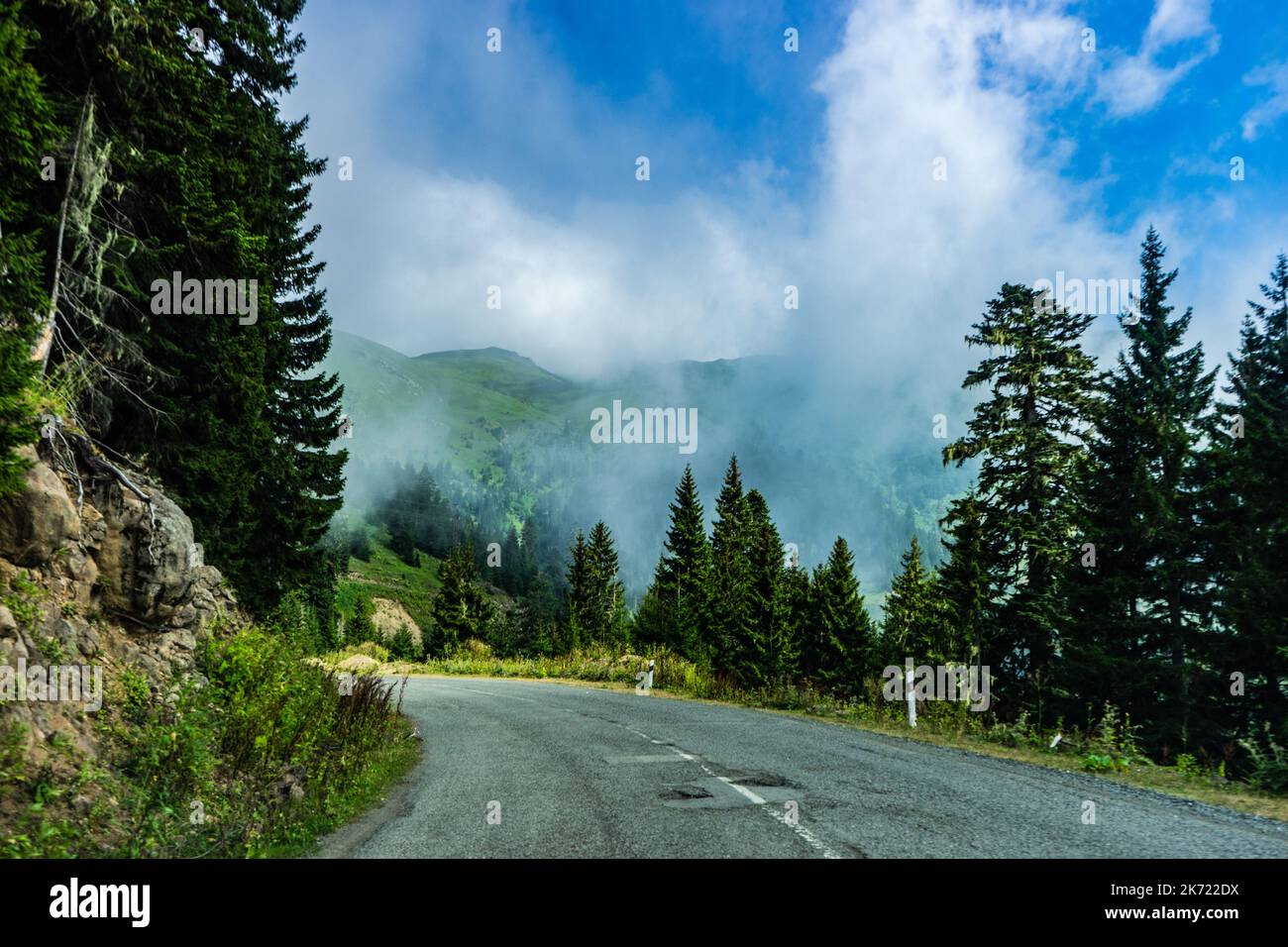 Mountain landscape in famous recreation zone of Guria region in western ...