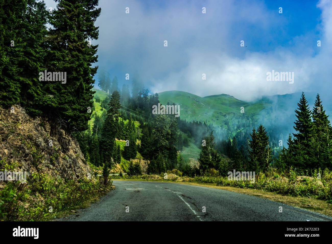 Mountain landscape in famous recreation zone of Guria region in western ...