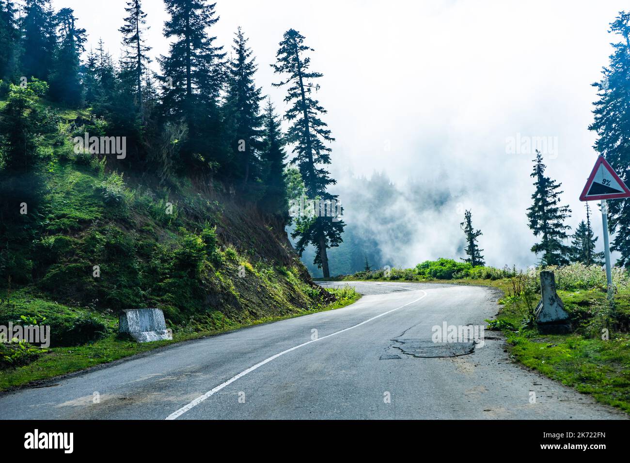 Mountain landscape in famous recreation zone of Guria region in western ...