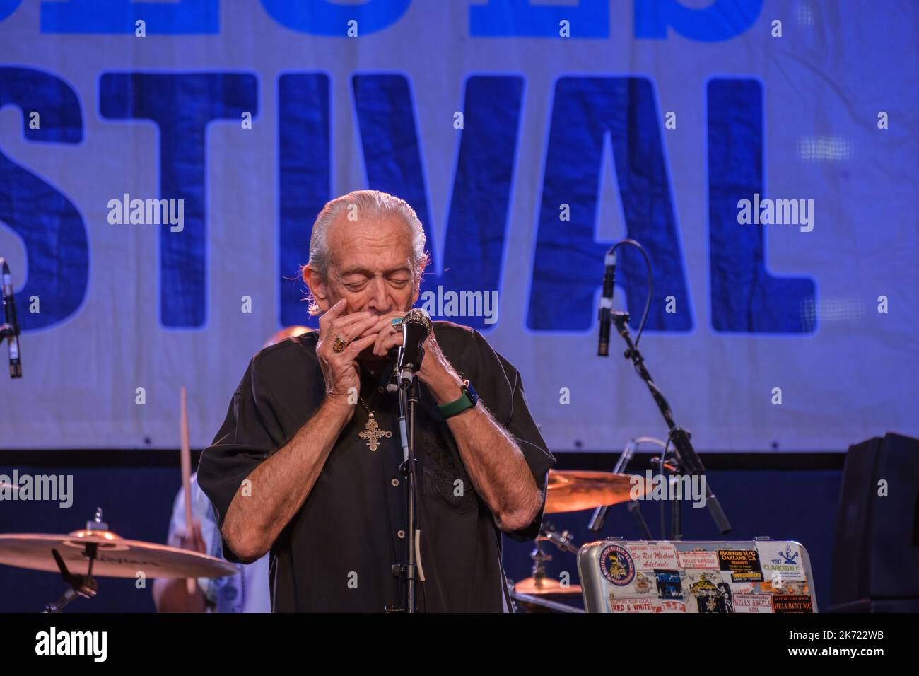 NEW ORLEANS, LA, USA - OCTOBER 15, 2022: Charlie Musselwhite plays ...