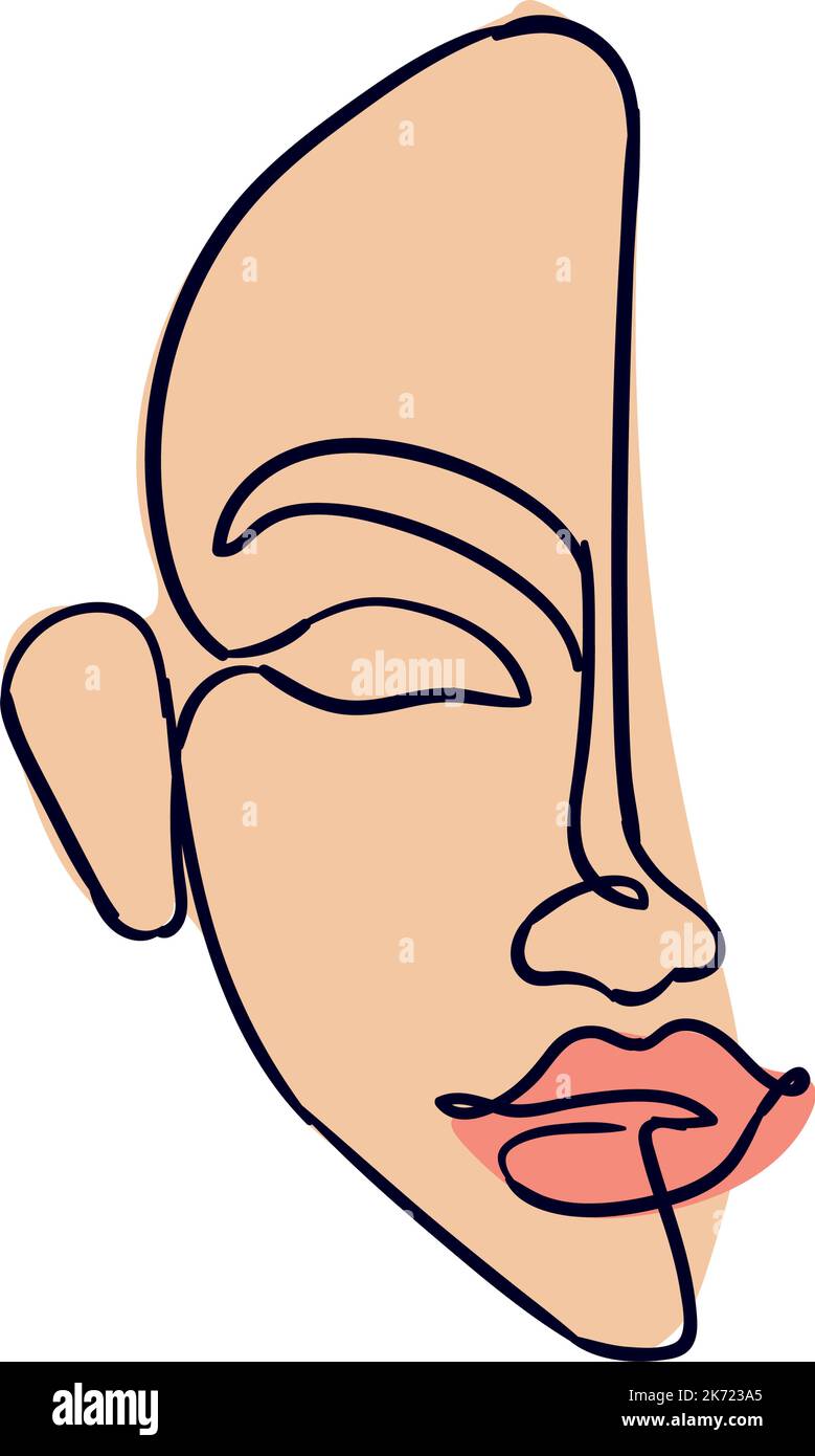 half woman face line drawing Stock Vector Image & Art - Alamy