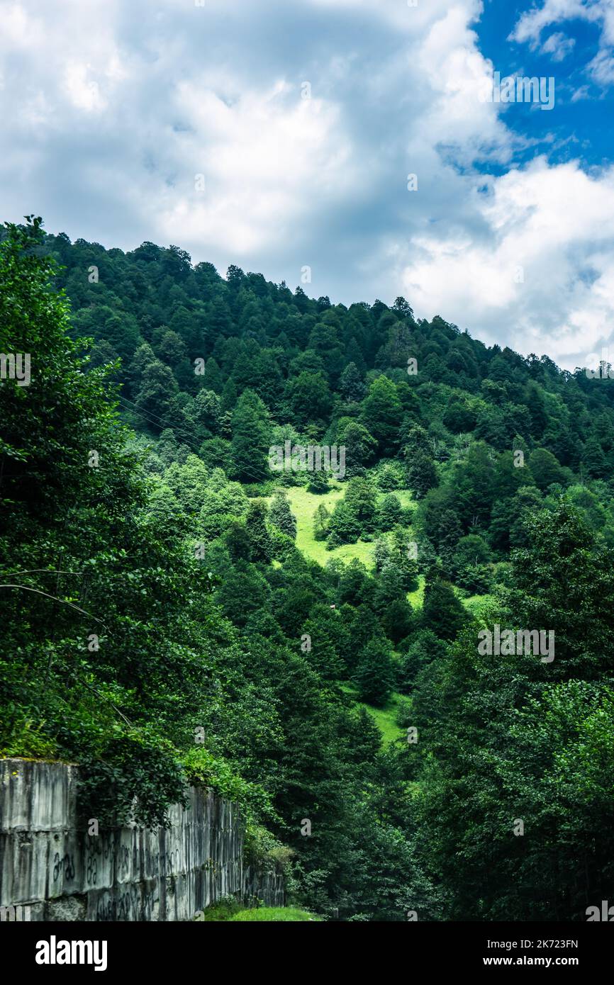 Mountain landscape in famous recreation zone of Guria region in western ...