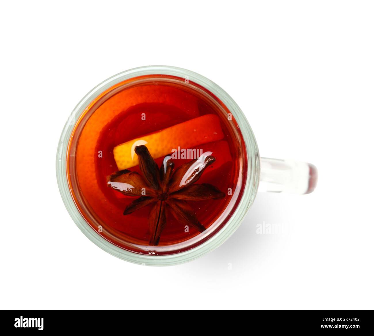 Cup of aromatic mulled wine on white background Stock Photo - Alamy