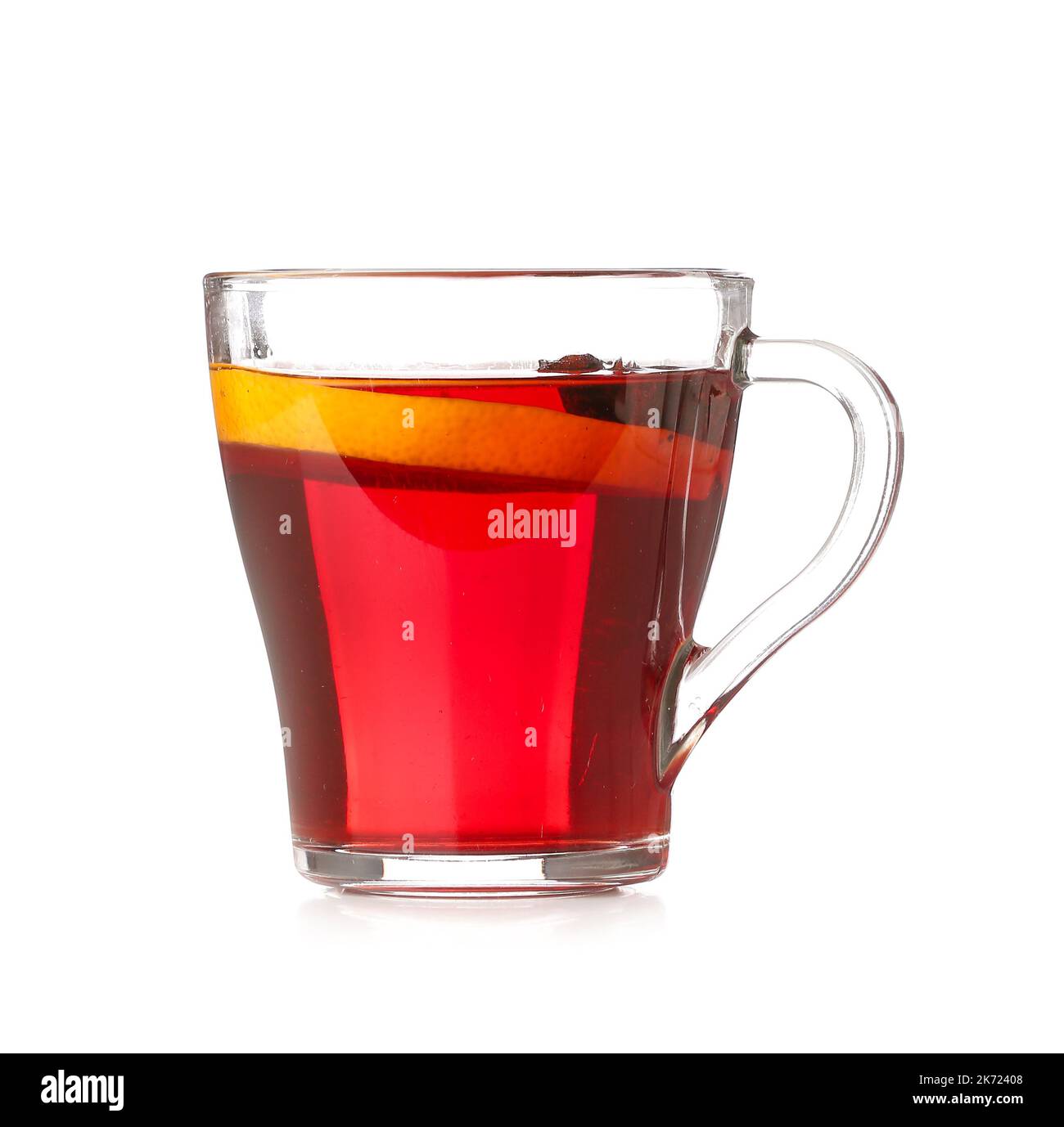 Glass cup of tasty mulled wine isolated on white background Stock Photo ...