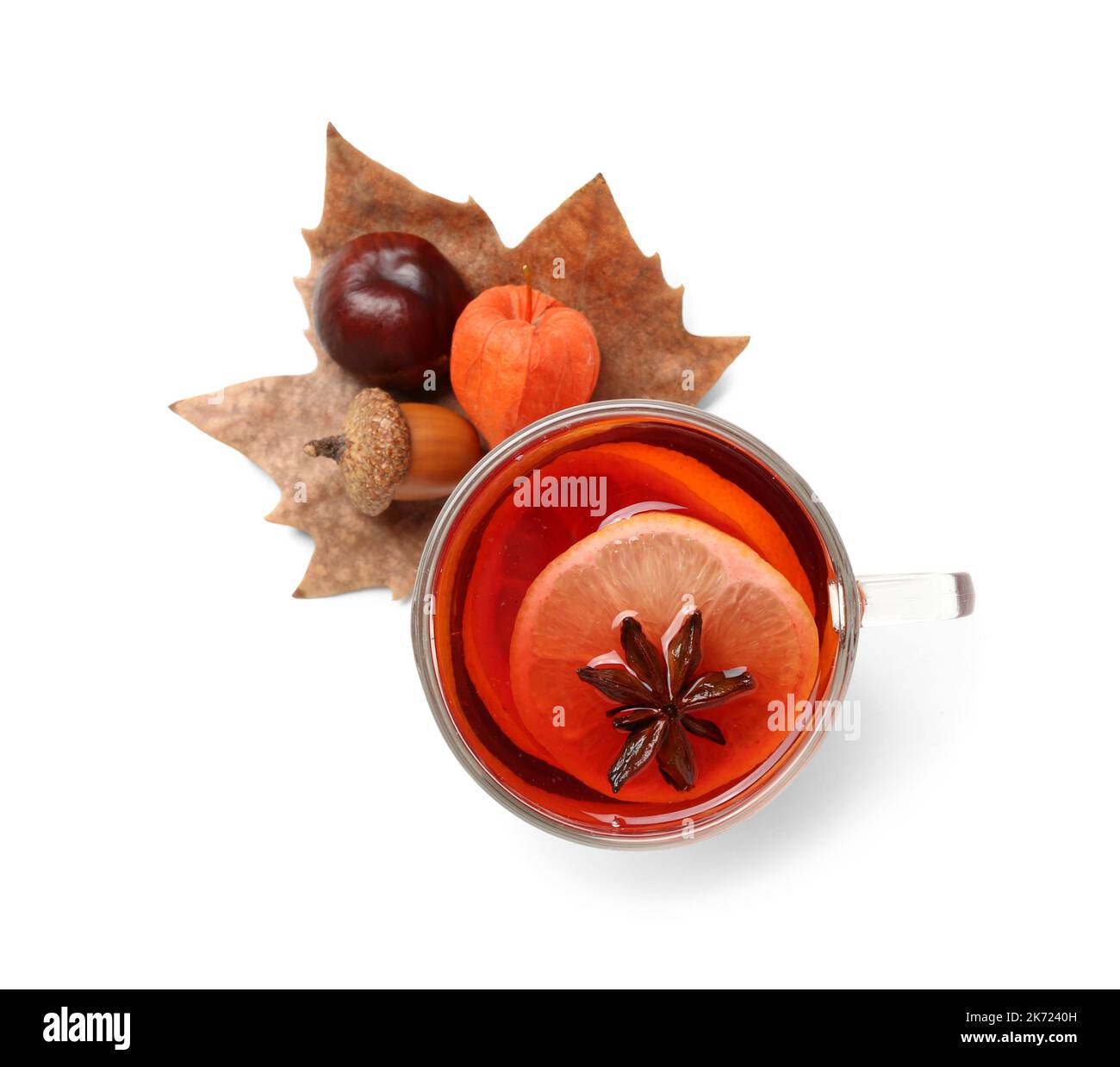 Cup of aromatic mulled wine isolated on white background Stock Photo ...