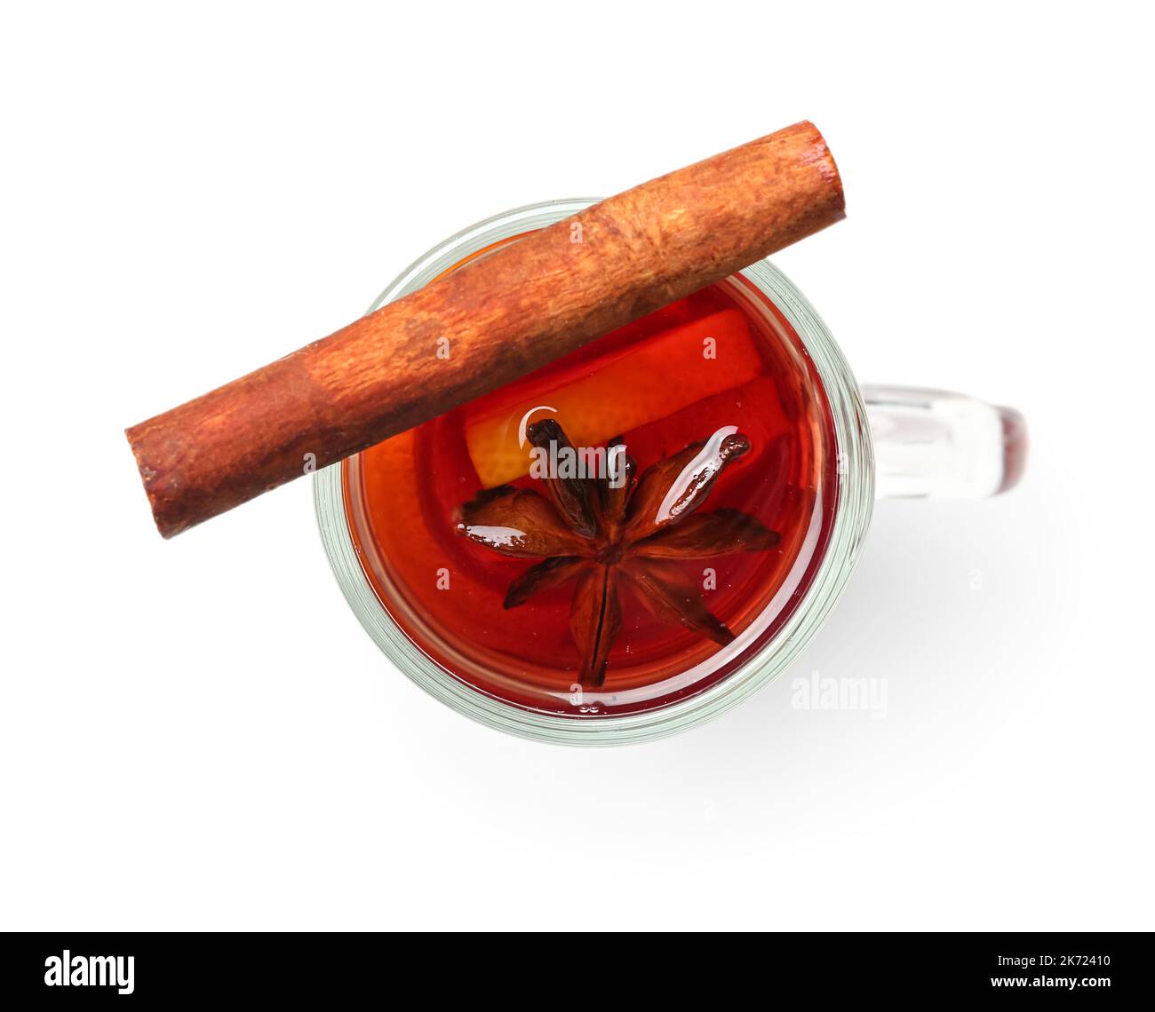 Cup of of aromatic mulled wine on white background Stock Photo - Alamy