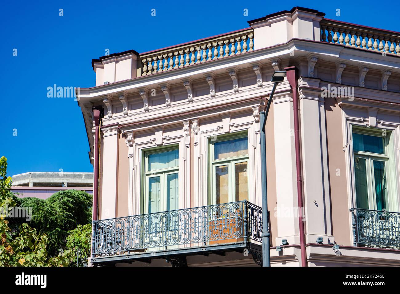 Decoration of old houses in Tbilisi's downtown, capital city of Georgia ...