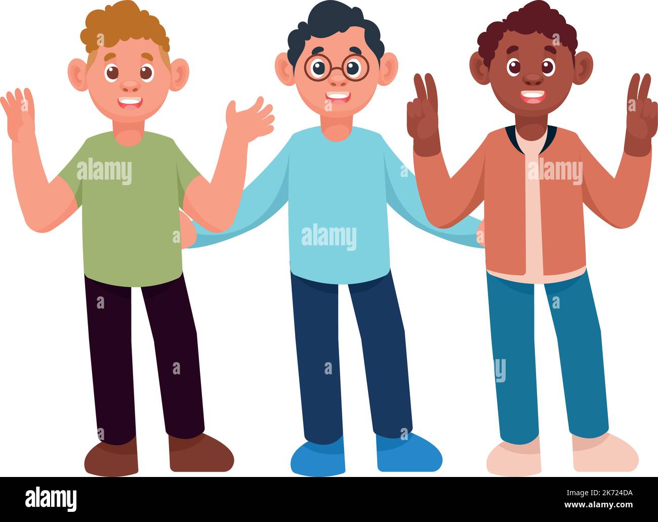 three young men Stock Vector Image & Art - Alamy
