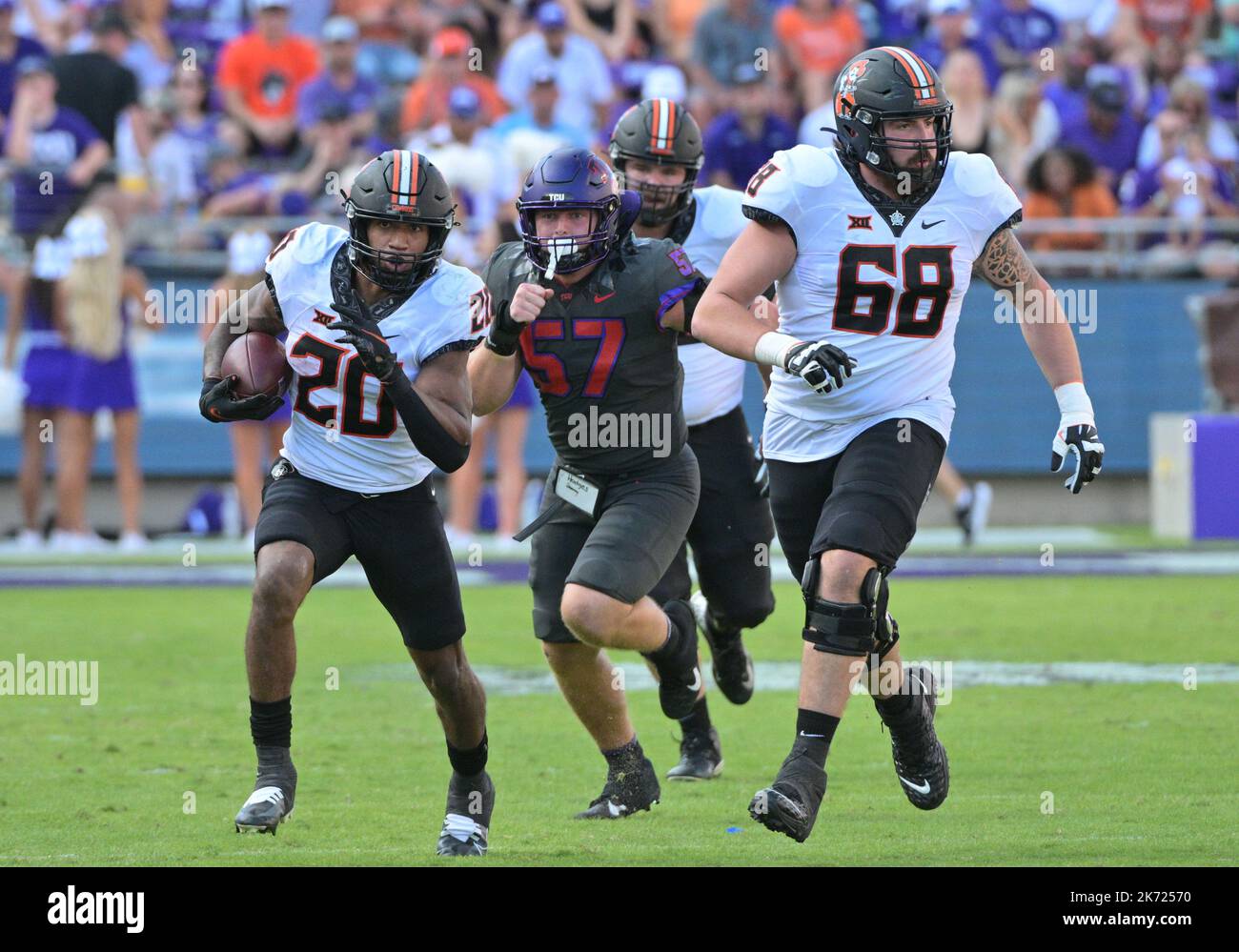 October 15 2022: TCU Horned Frogs linebacker Johnny Hodges (57) pursues ...