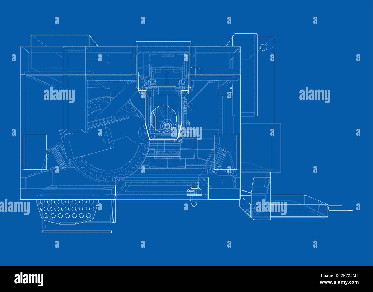 Metalworking CNC milling machine. Vector Stock Vector Image & Art - Alamy