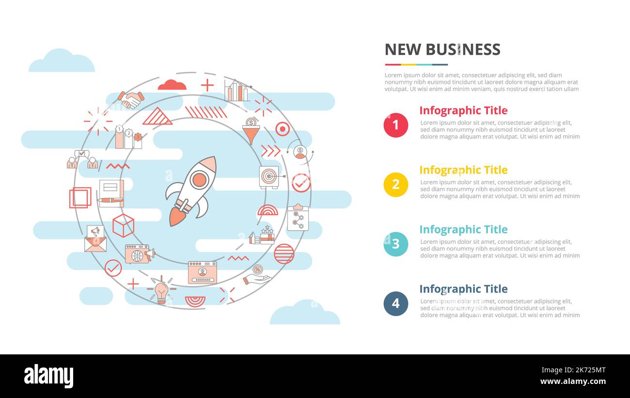 new business concept for infographic template banner with four point list information vector ...