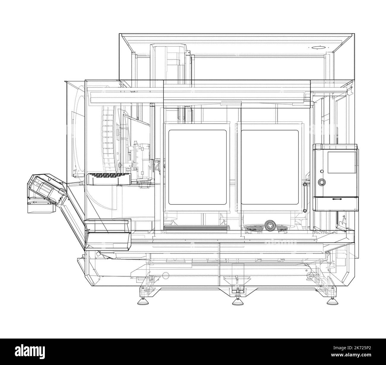 Metalworking CNC milling machine. Vector Stock Vector Image & Art - Alamy