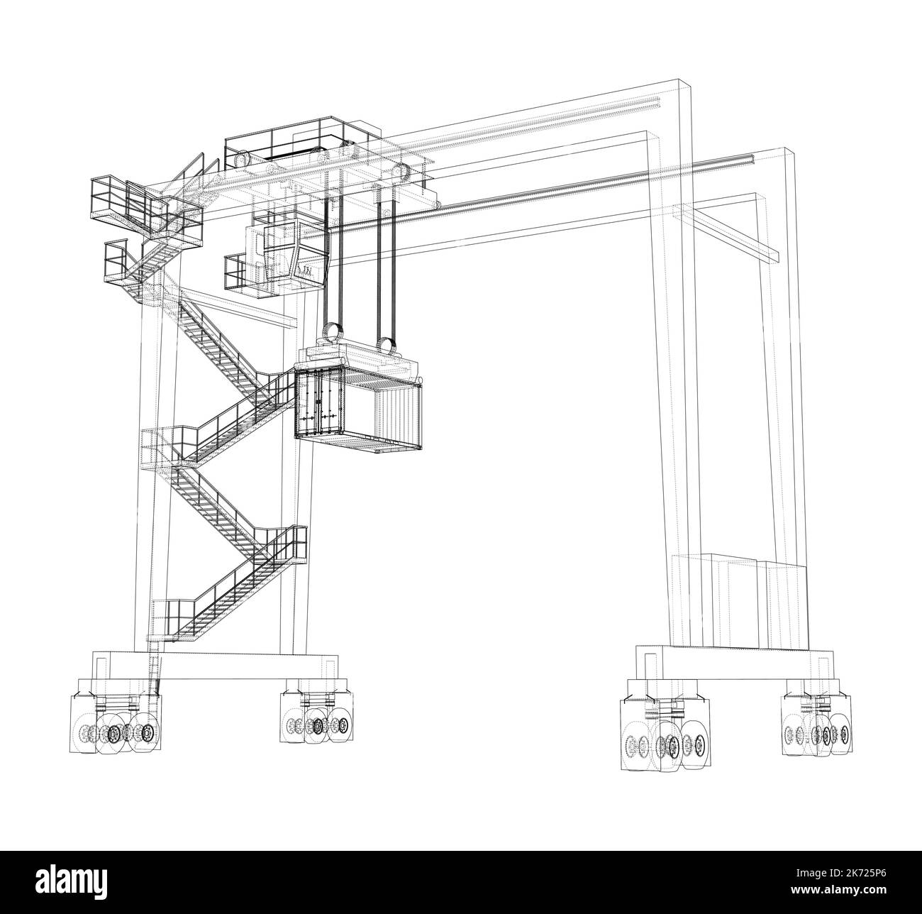 Port cargo crane. Vector Stock Vector Image & Art - Alamy