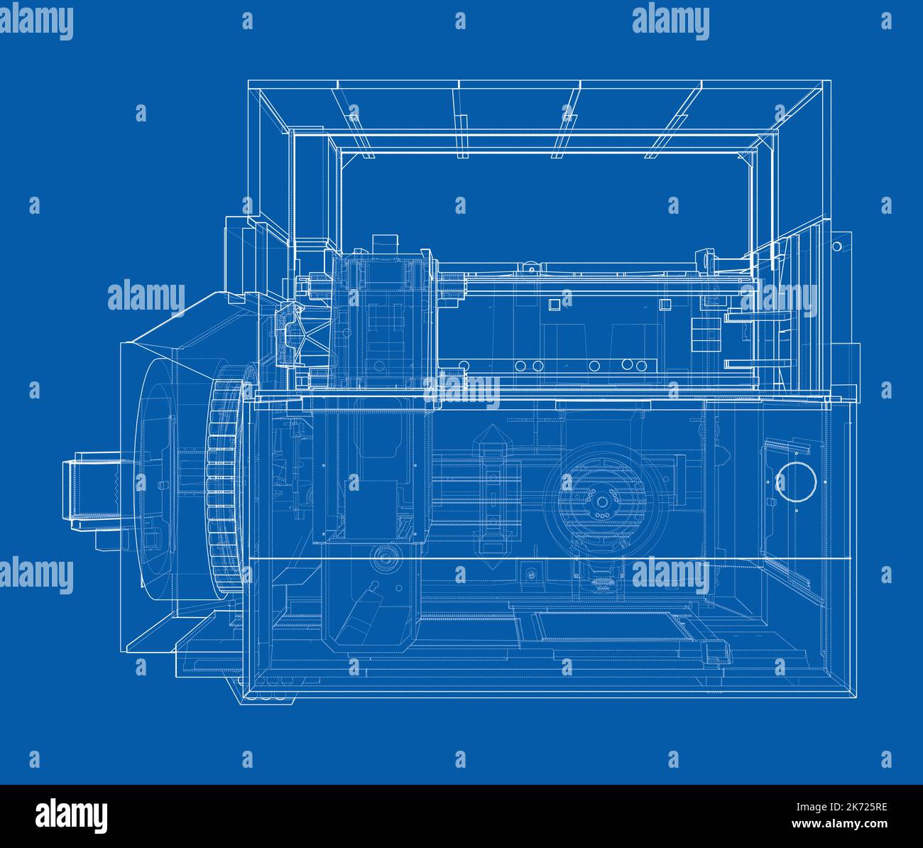 Metalworking CNC milling machine. Vector Stock Vector Image & Art - Alamy