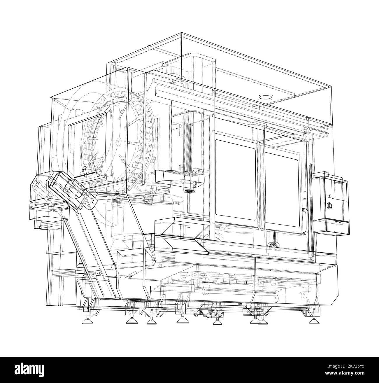 Metalworking CNC milling machine. Vector Stock Vector Image & Art - Alamy