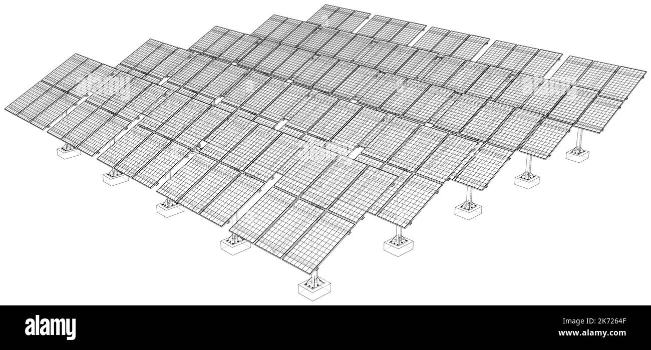 Solar Panel Field. Vector Stock Vector Image & Art - Alamy