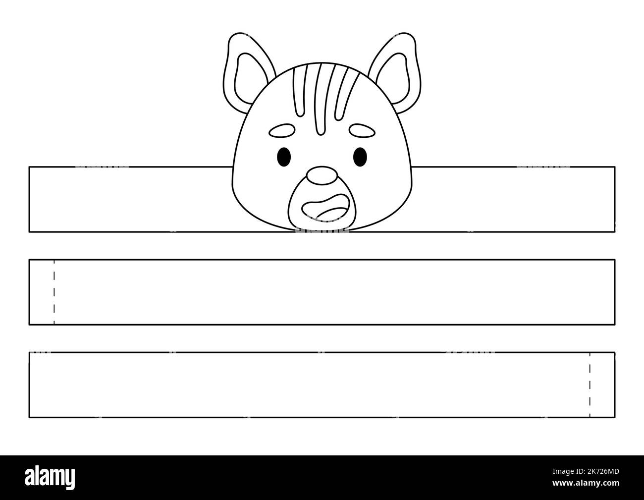 Printable hyena paper crown. Diy cut party ribbon template for birthday ...