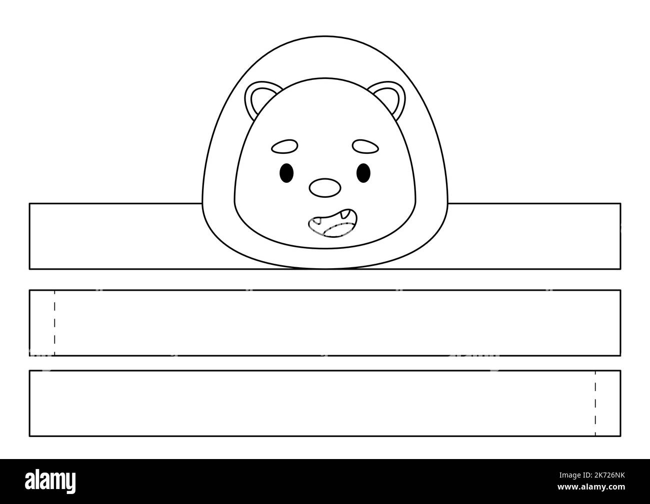 Printable lion paper crown. Diy cut party ribbon template for birthday ...