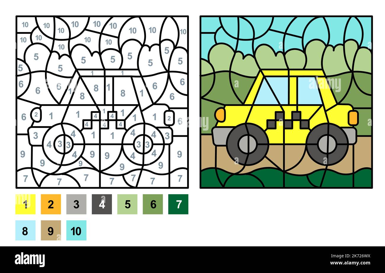 Vector coloring page for children education and activities. Puzzle game ...