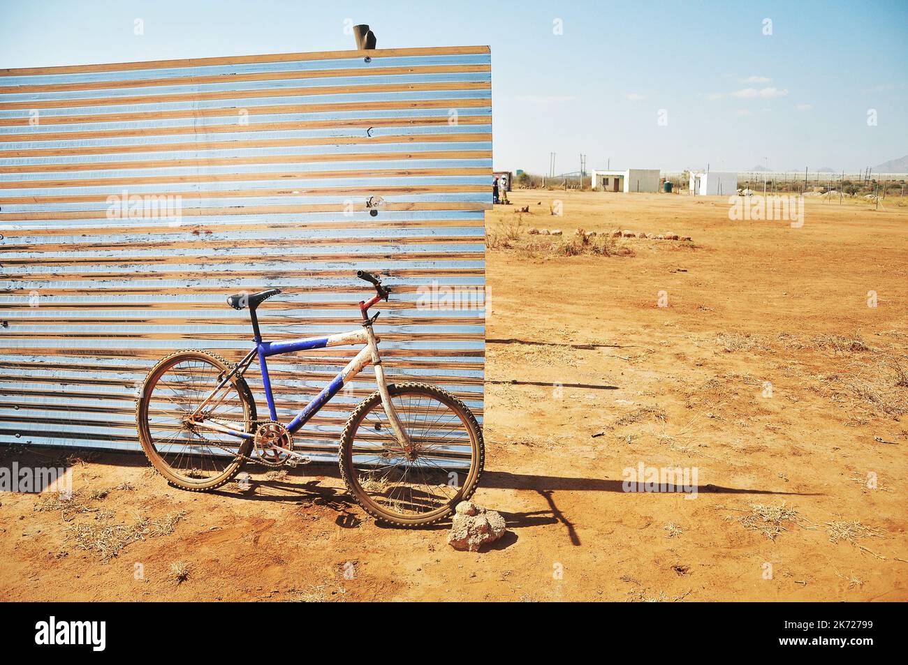 Bicycle parking at shack dwelling, Limpopo, South Africa Stock Photo ...