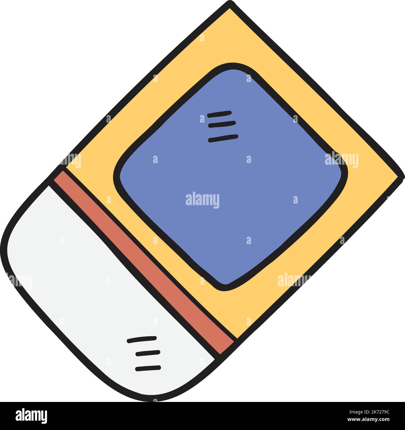 Hand Drawn eraser illustration isolated on background Stock Vector ...
