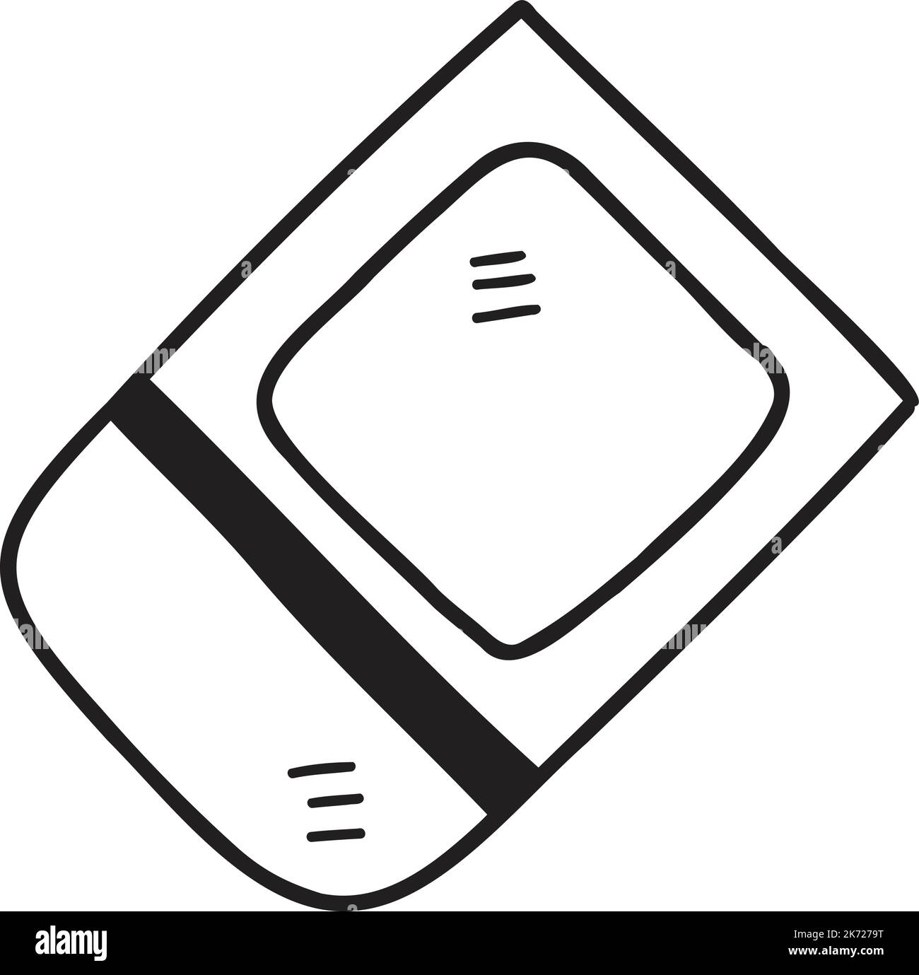 Hand Drawn eraser illustration isolated on background Stock Vector ...